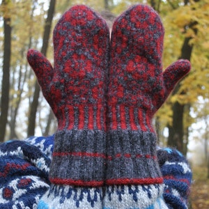 Wool Mittens, Warm and Heavy Handknit Womens Wittens, Perfect for Cold ...