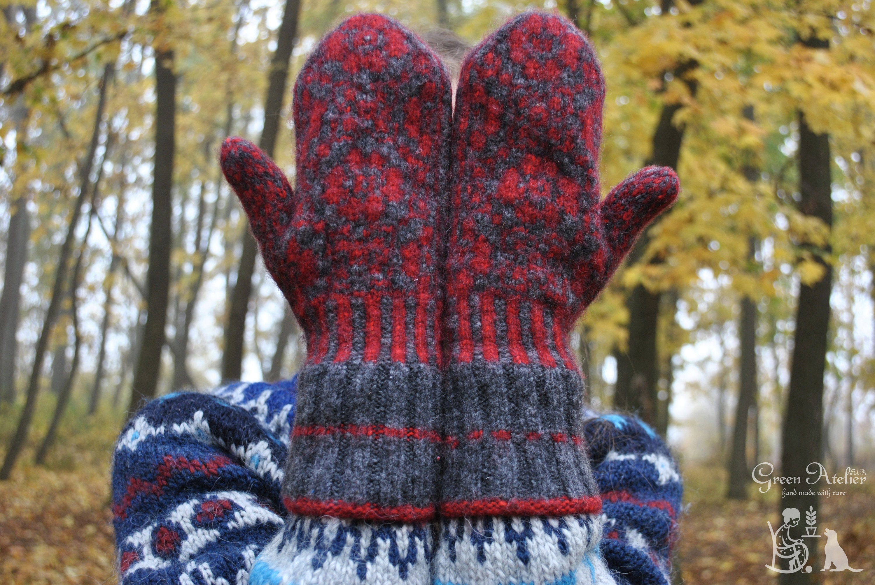 Wool Mittens, Warm and Heavy Handknit Womens Wittens, Perfect for Cold ...