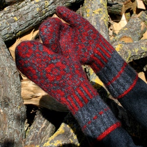 Wool Mittens, Warm and Heavy Handknit Womens Wittens, Perfect for Cold ...