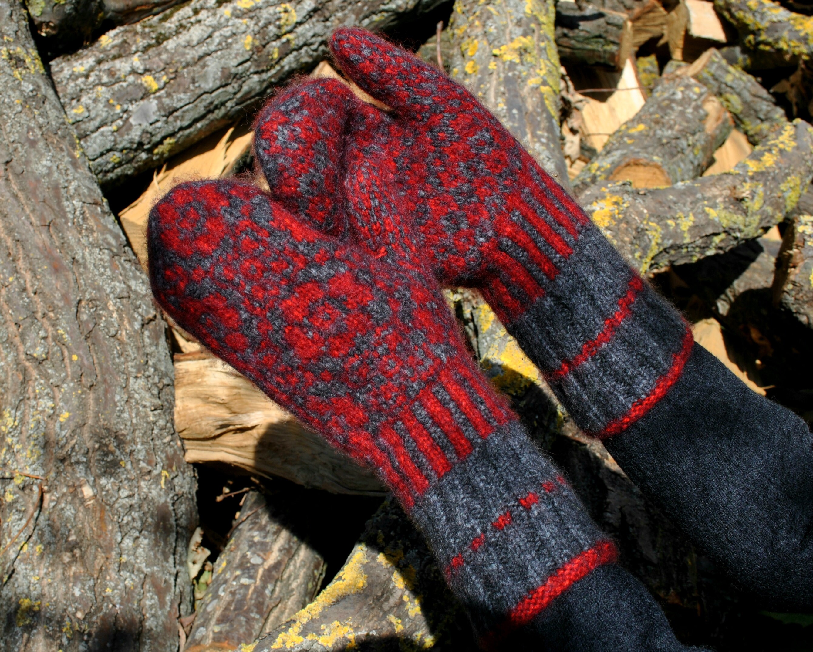 Wool Mittens, Warm and Heavy Handknit Womens Wittens, Perfect for Cold ...