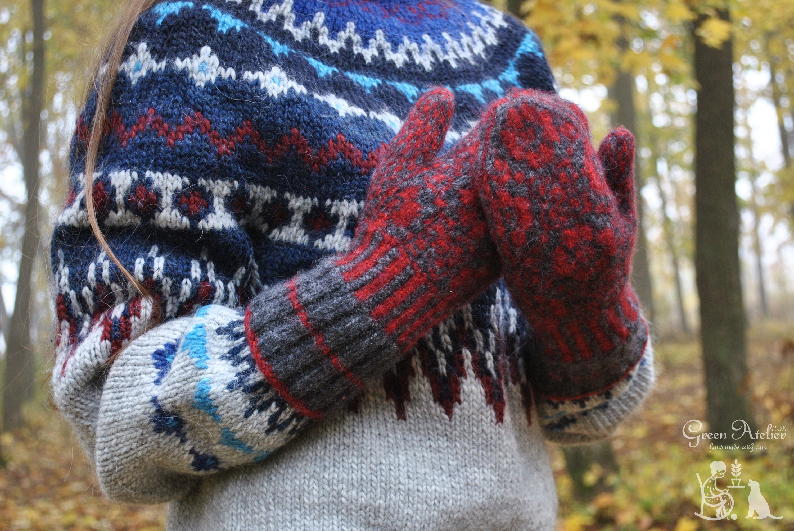 Wool Mittens, Warm and Heavy Handknit Womens Wittens, Perfect for Cold ...