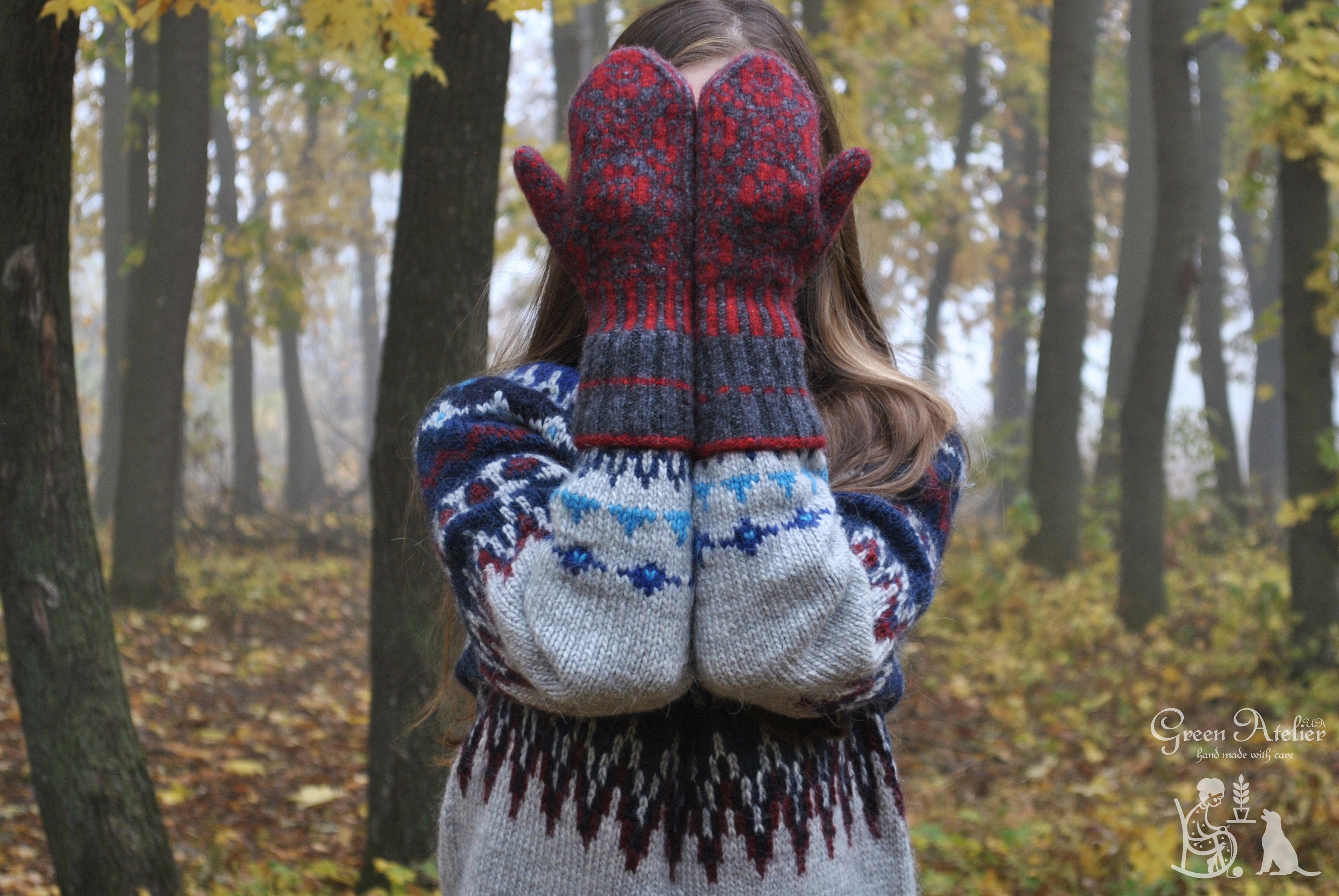 Wool Mittens, Warm and Heavy Handknit Womens Wittens, Perfect for Cold ...