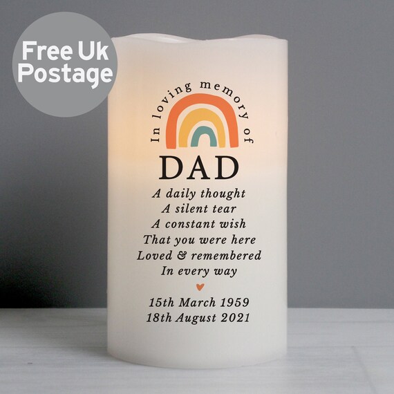 Personalised in Loving Memory Rainbow LED Candle Memorial | Etsy