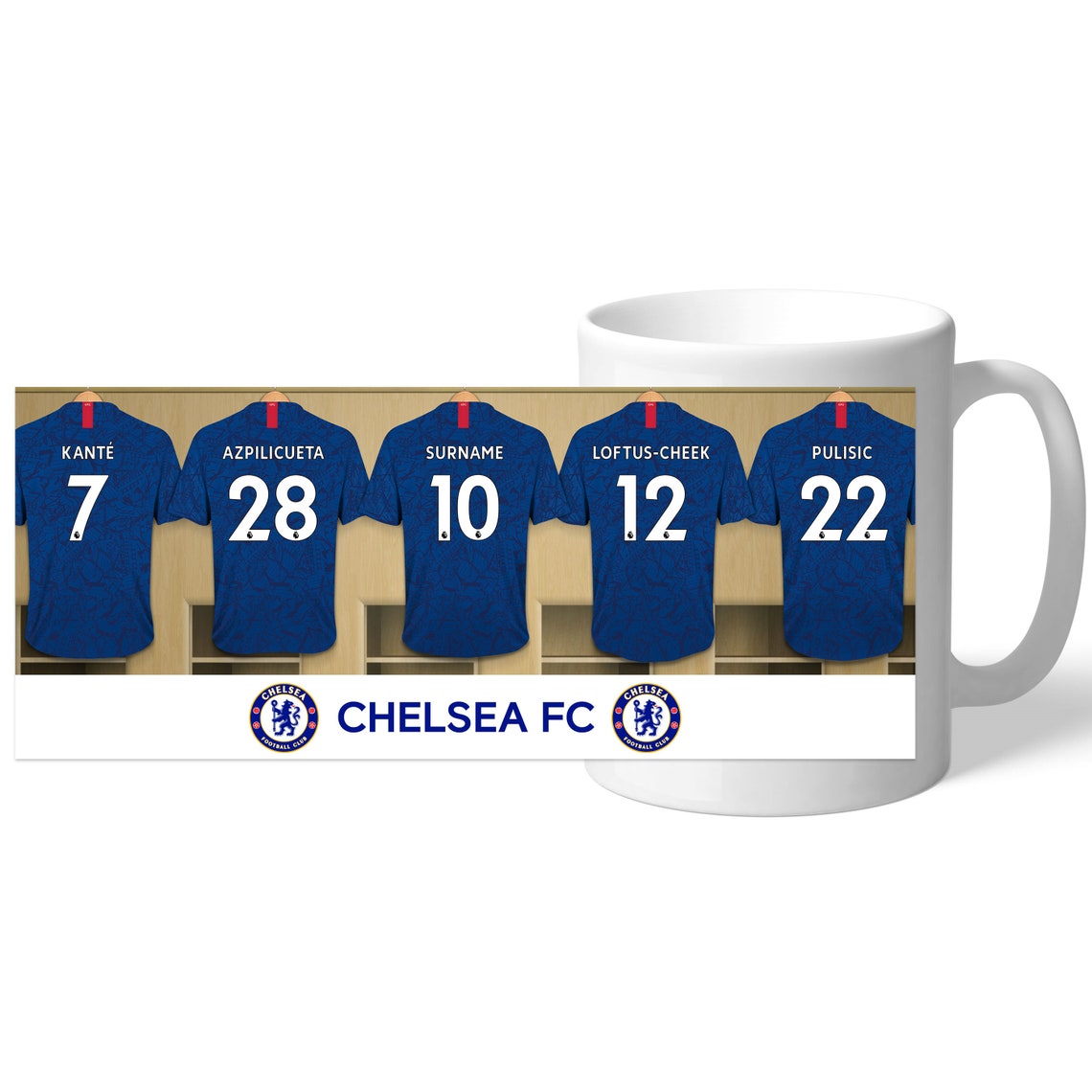 Personalised Chelsea Football Club Mug Add Your Surname and | Etsy