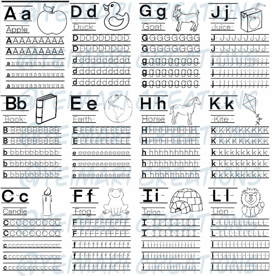 26 Alphabet Tracing PNG Files , Uppercase and Lowercase Alphabets ...