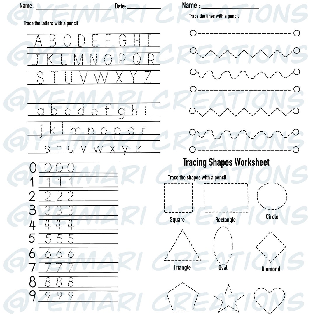 Tracing Board | Dotted Line Learning. Tracing ABC , Numbers , Shapes ...