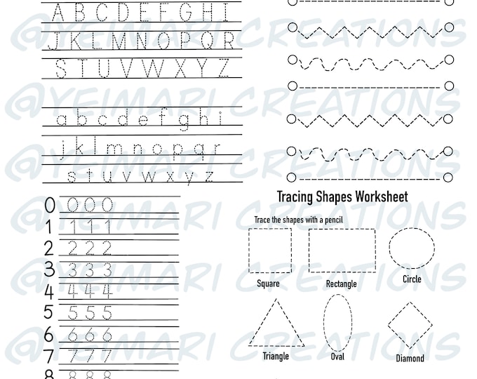 Tracing Board | Dotted Line Learning. Tracing ABC , Numbers , Shapes ...
