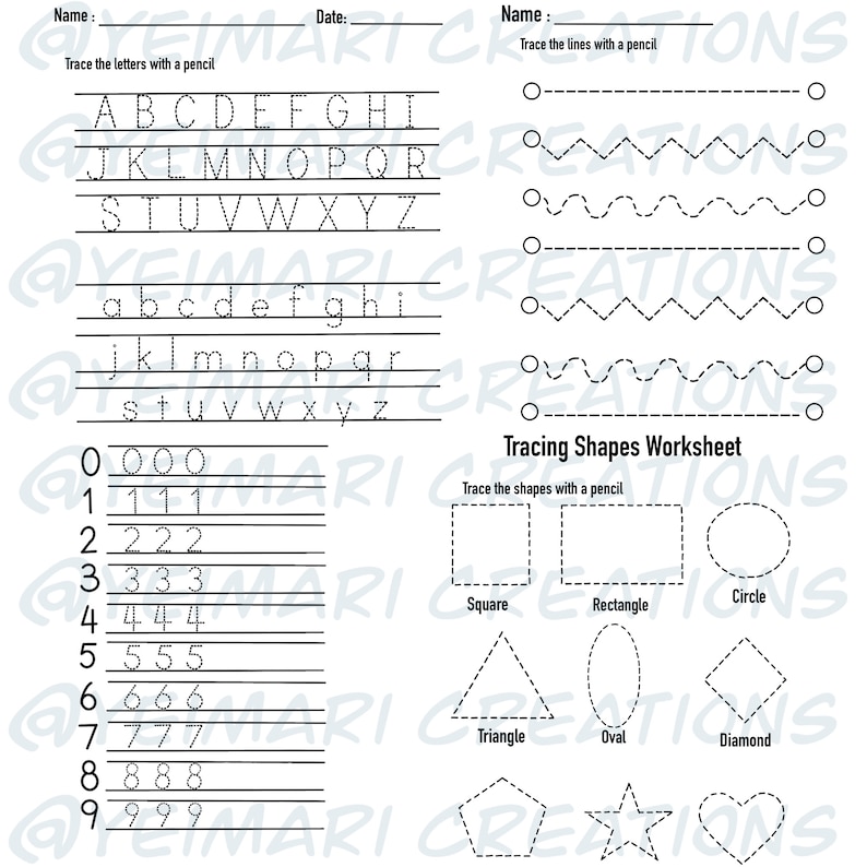 Tracing Board | Dotted Line Learning. Tracing ABC , Numbers , Shapes ...