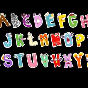 Monster Alphabet Png , Hand Drawn , Perfect for Making Stickers - Etsy