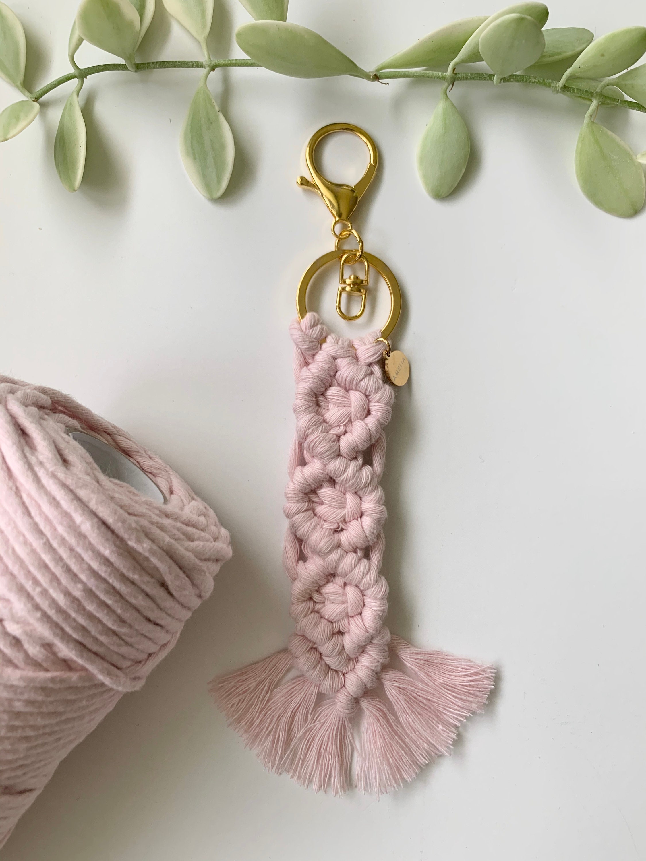 Macrame Diamond Pattern Keychain - Etsy