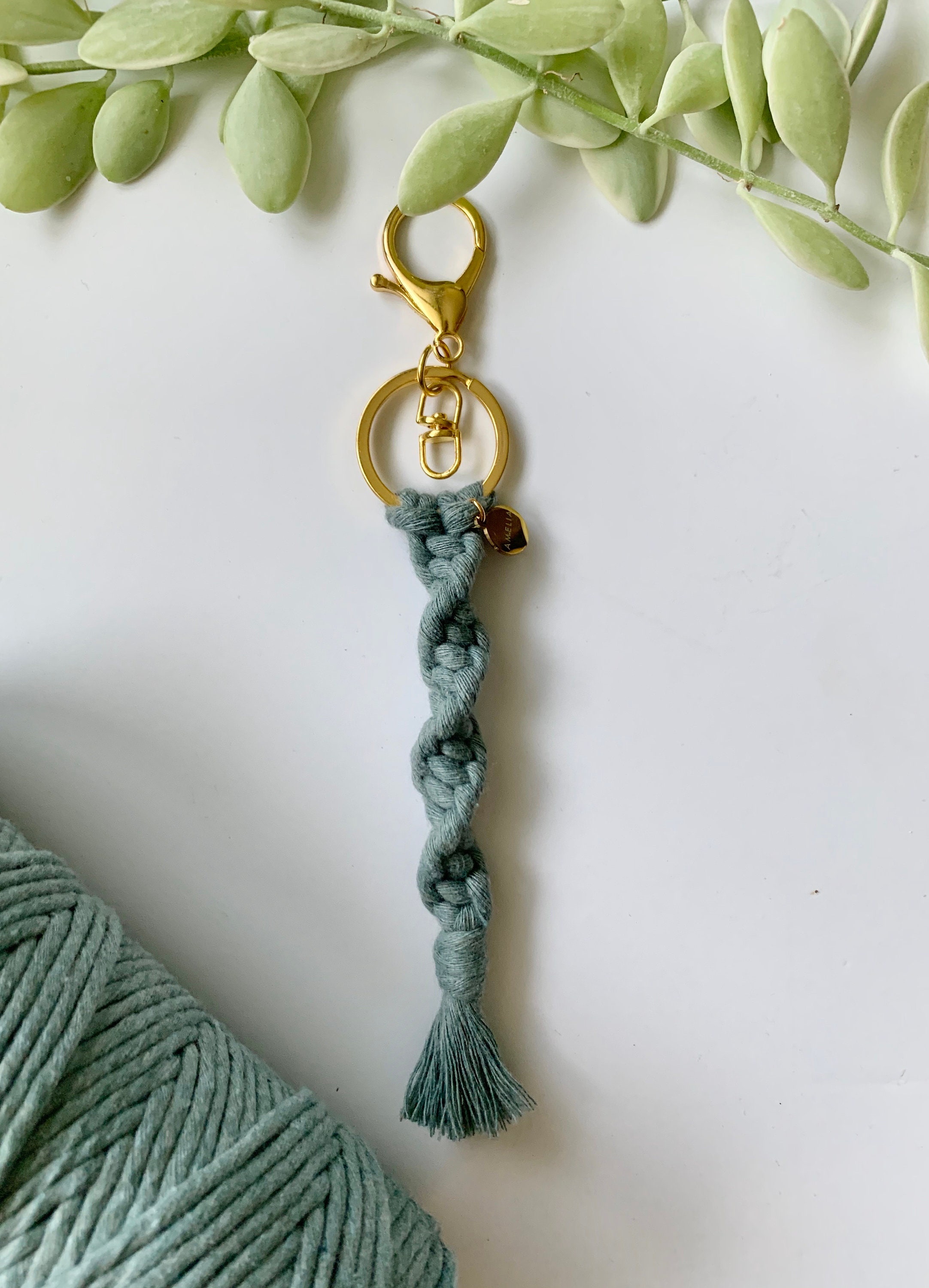 Macrame Twisted Pattern Keychain - Etsy