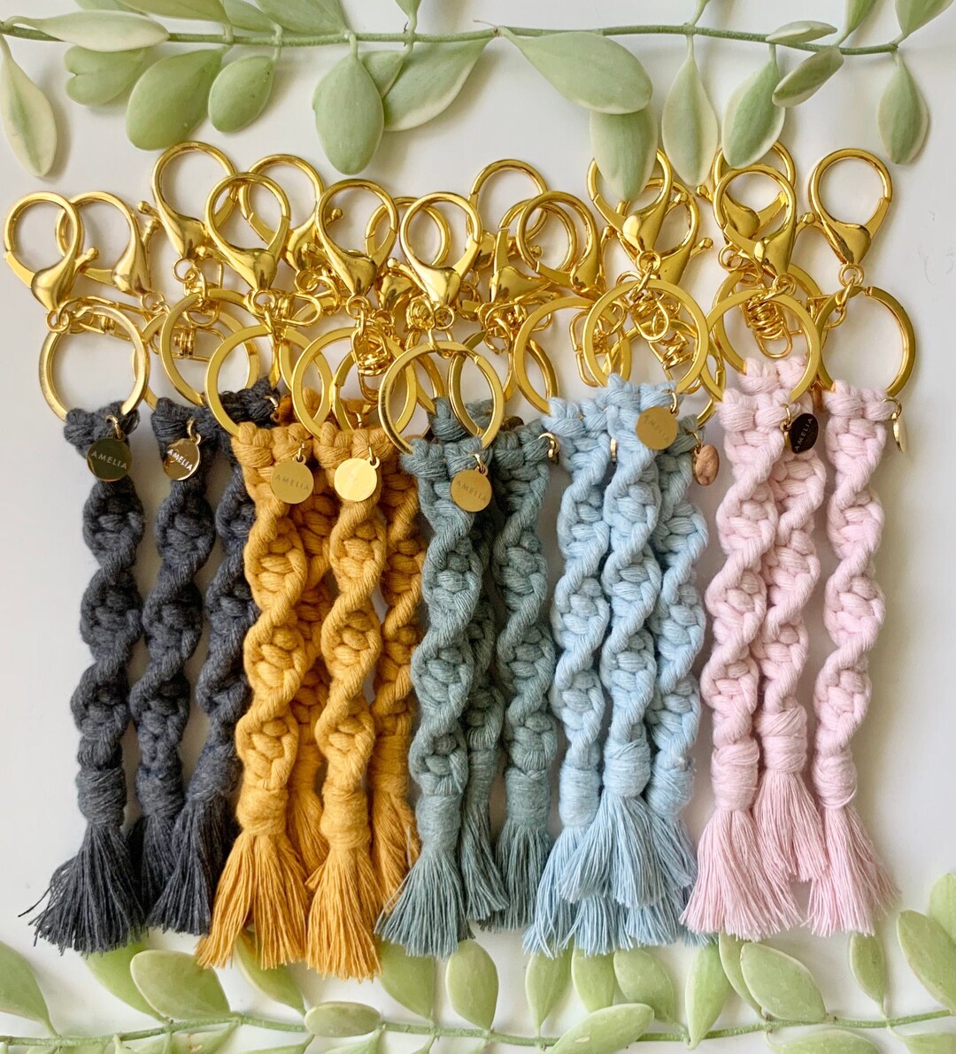 Macrame Twisted Pattern Keychain - Etsy