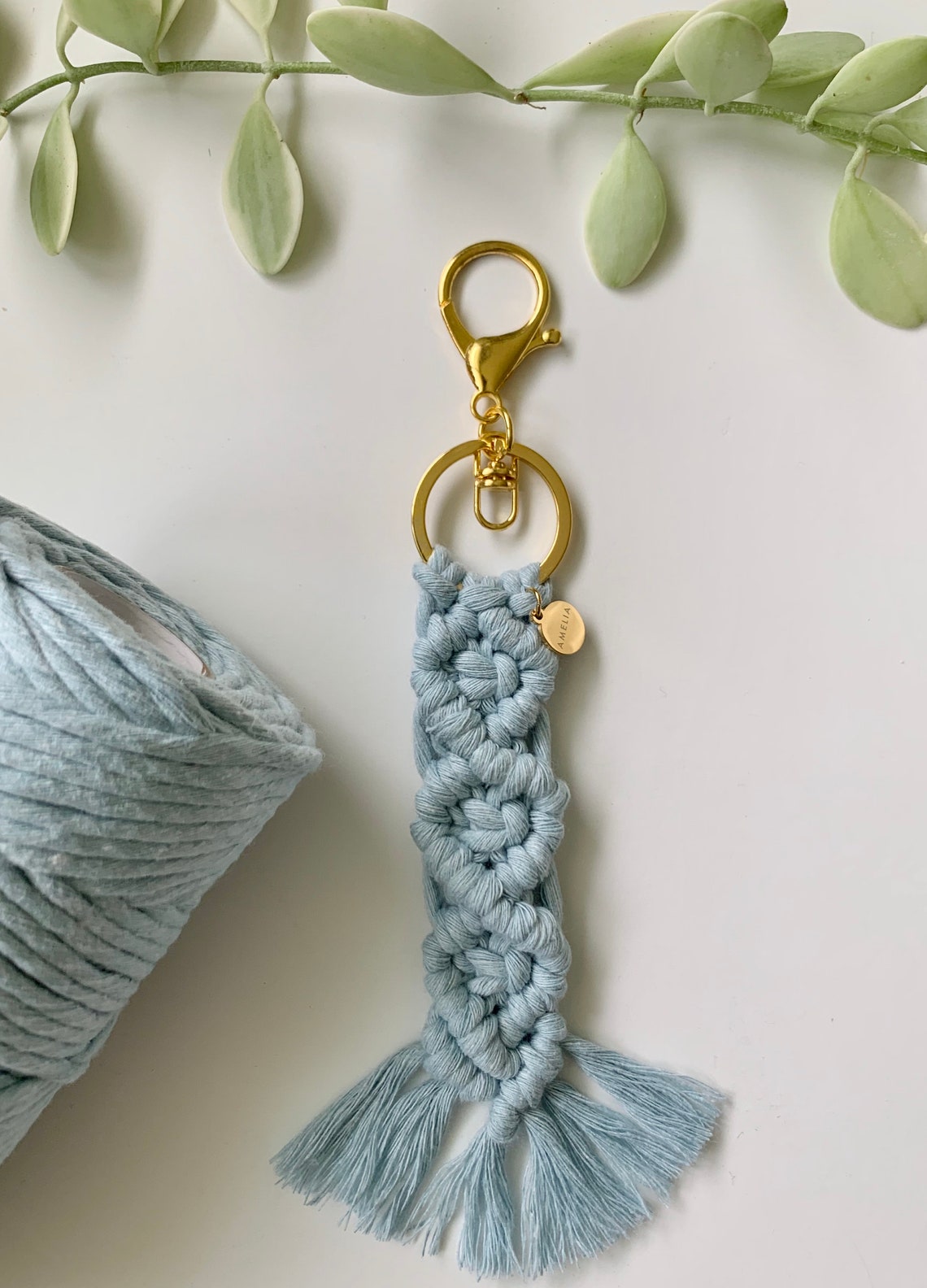 Macrame Diamond Pattern Keychain | Etsy