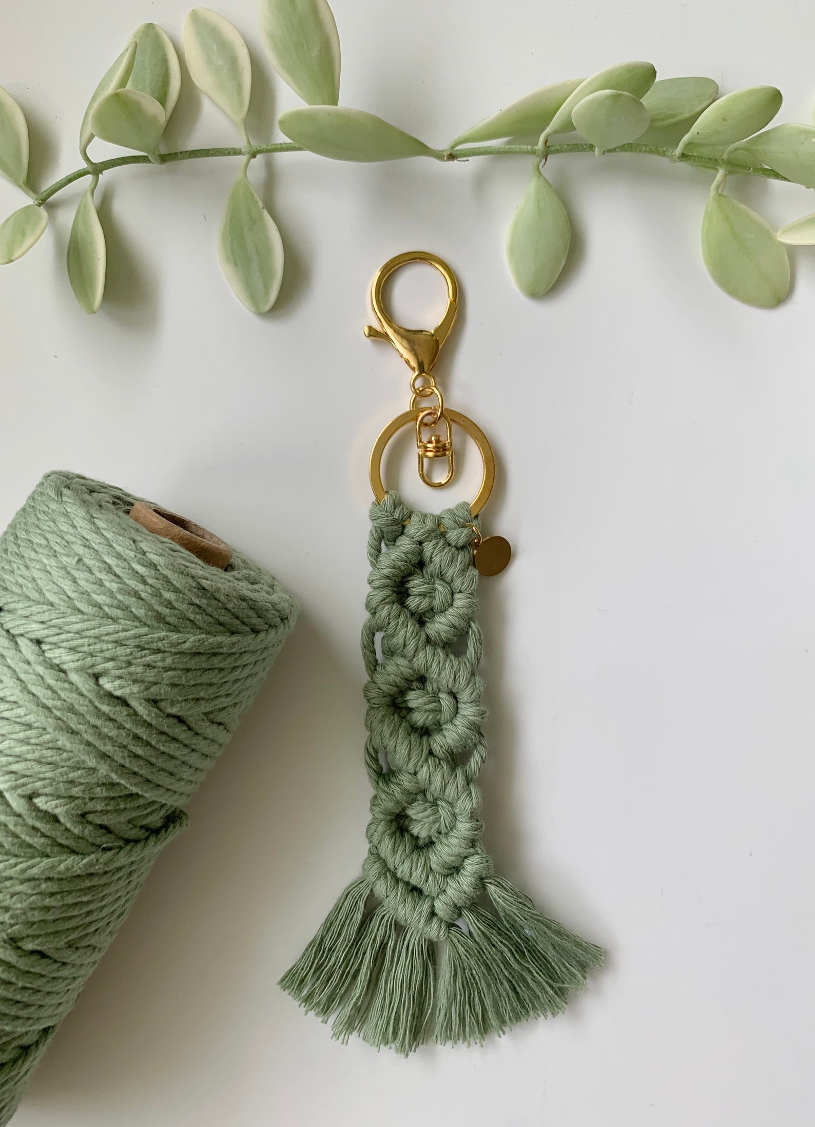 Macrame Diamond Pattern Keychain - Etsy