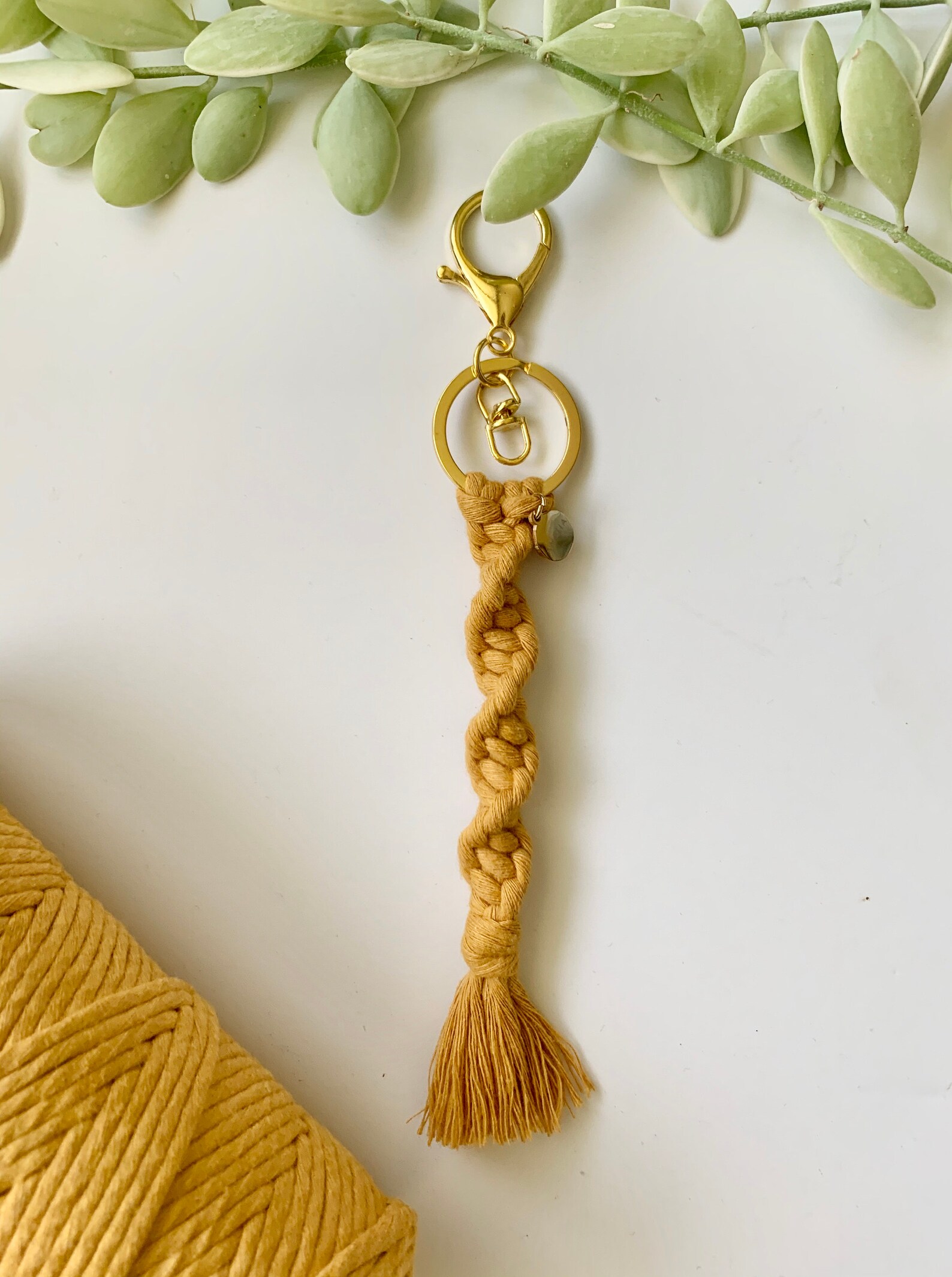 Macrame Twisted Pattern Keychain - Etsy