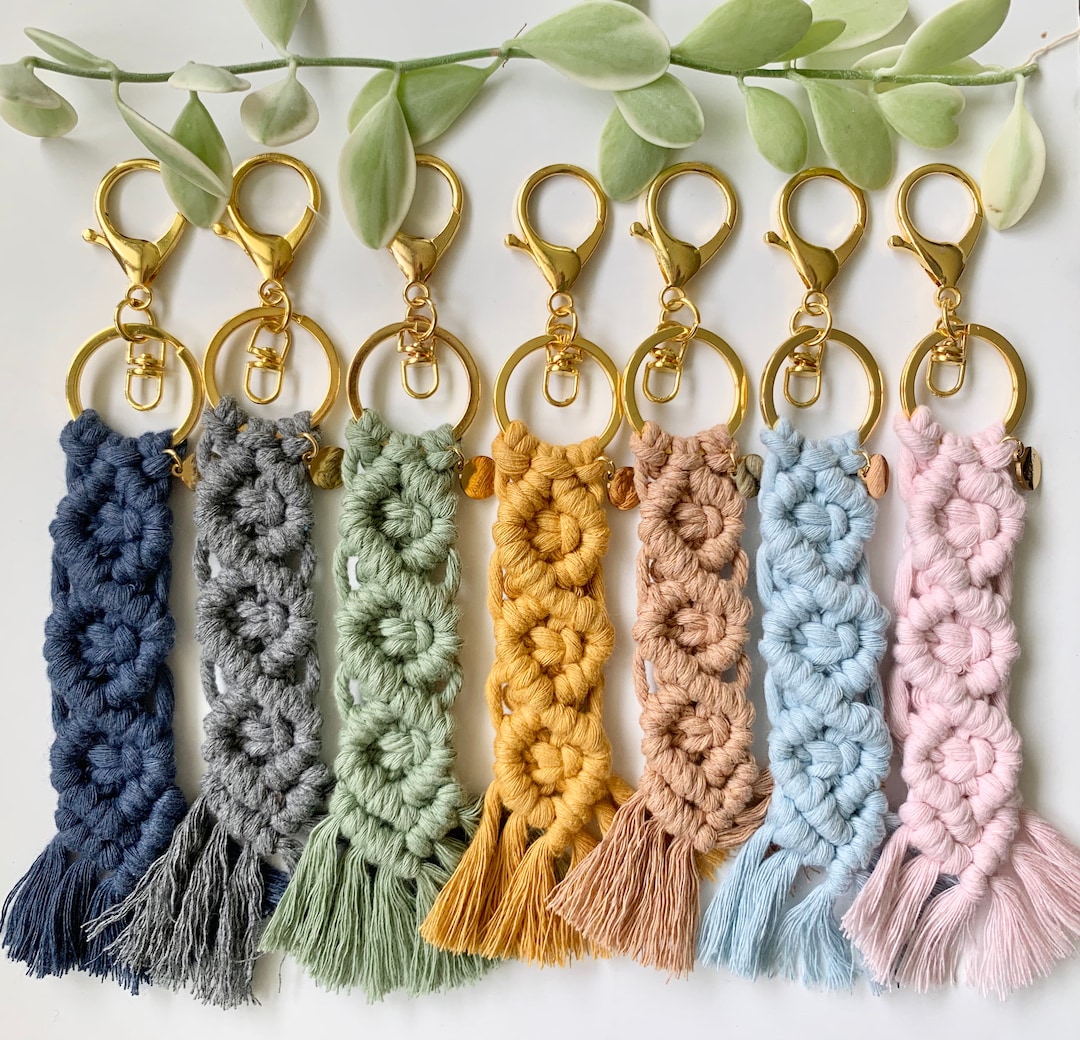Macrame Diamond Pattern Keychain - Etsy