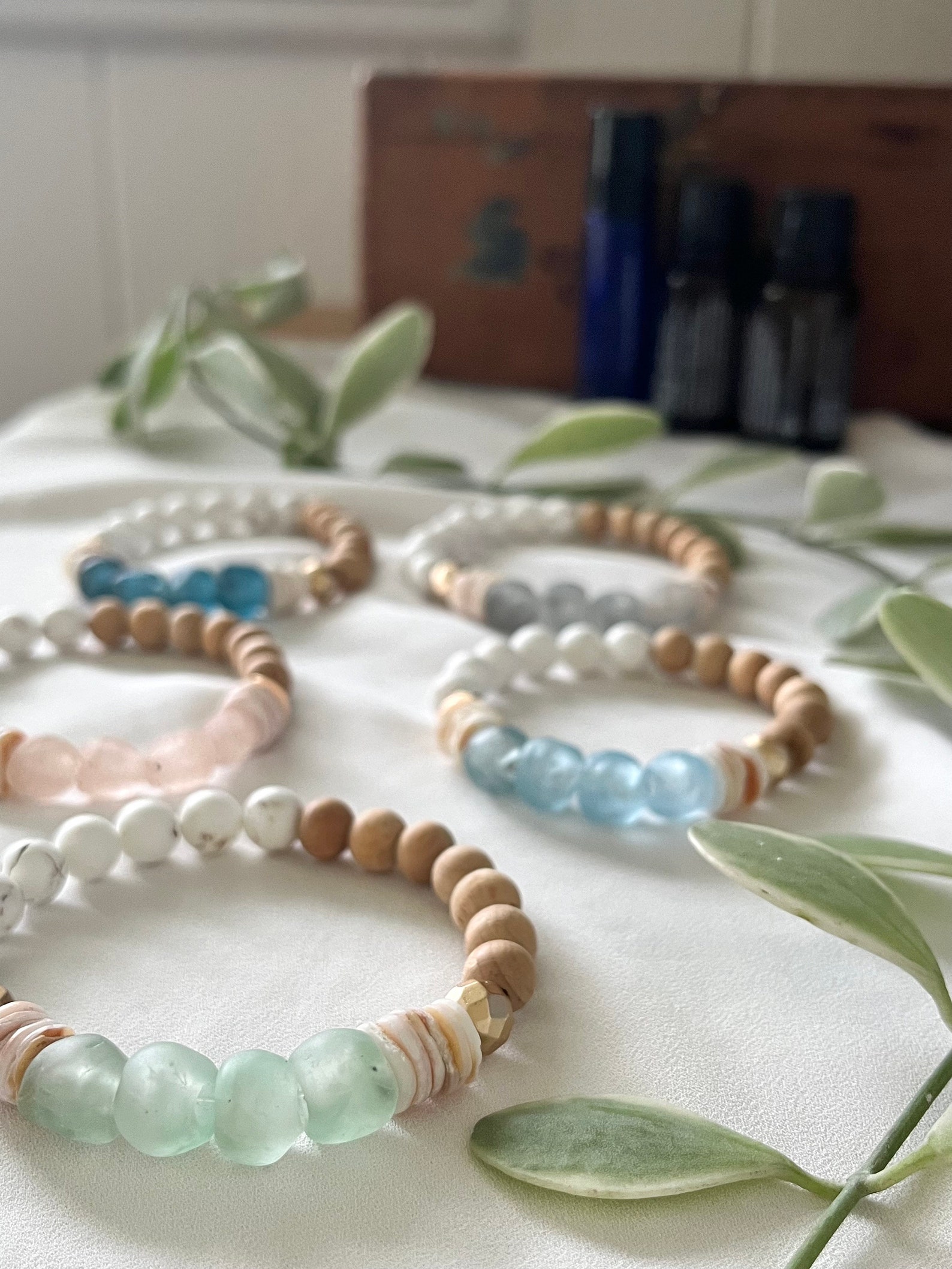 Recycled Glass Essential Oil Diffuser Bracelet: Aromatherapy Jewelry - Etsy