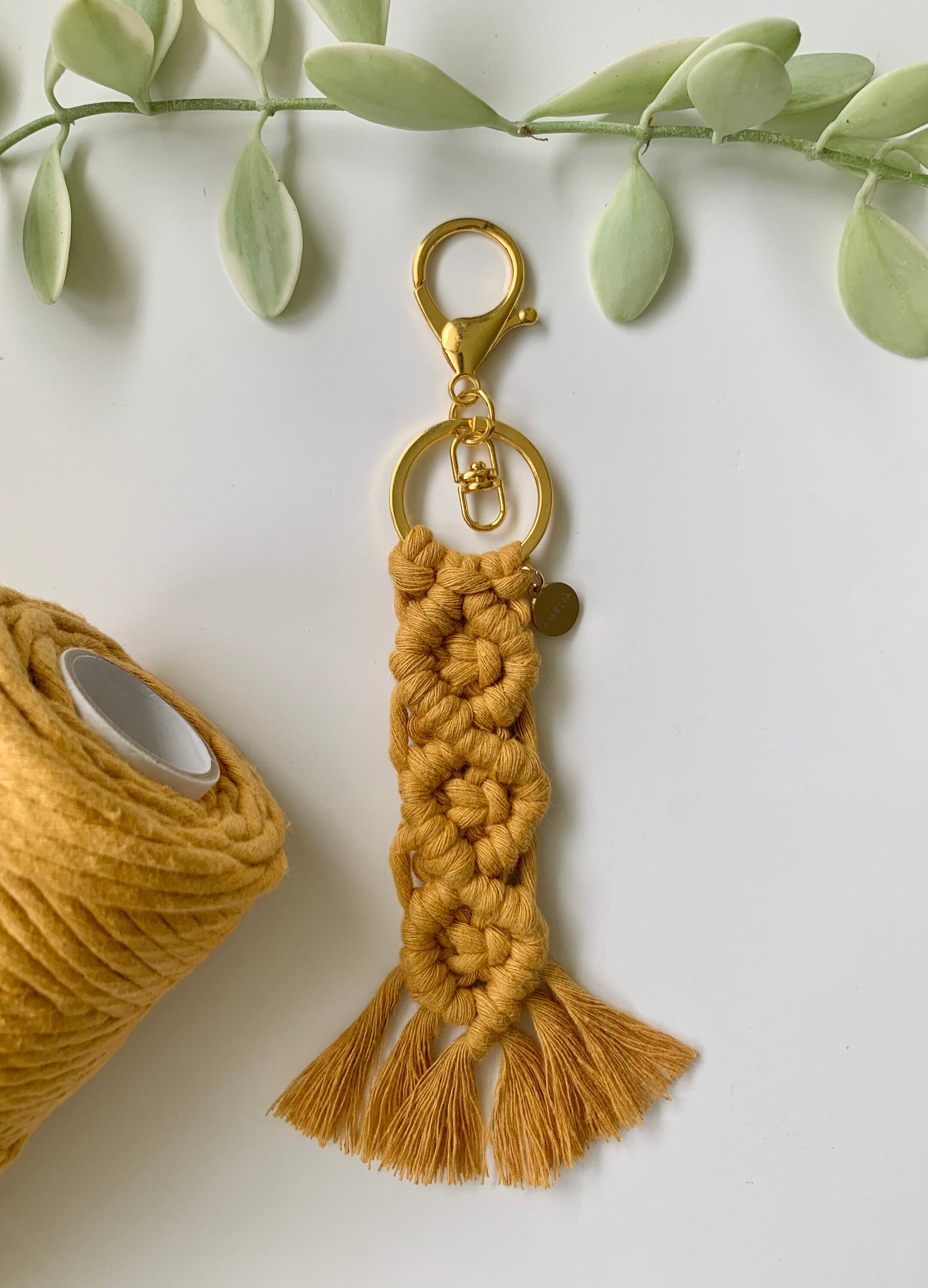 Macrame Diamond Pattern Keychain - Etsy