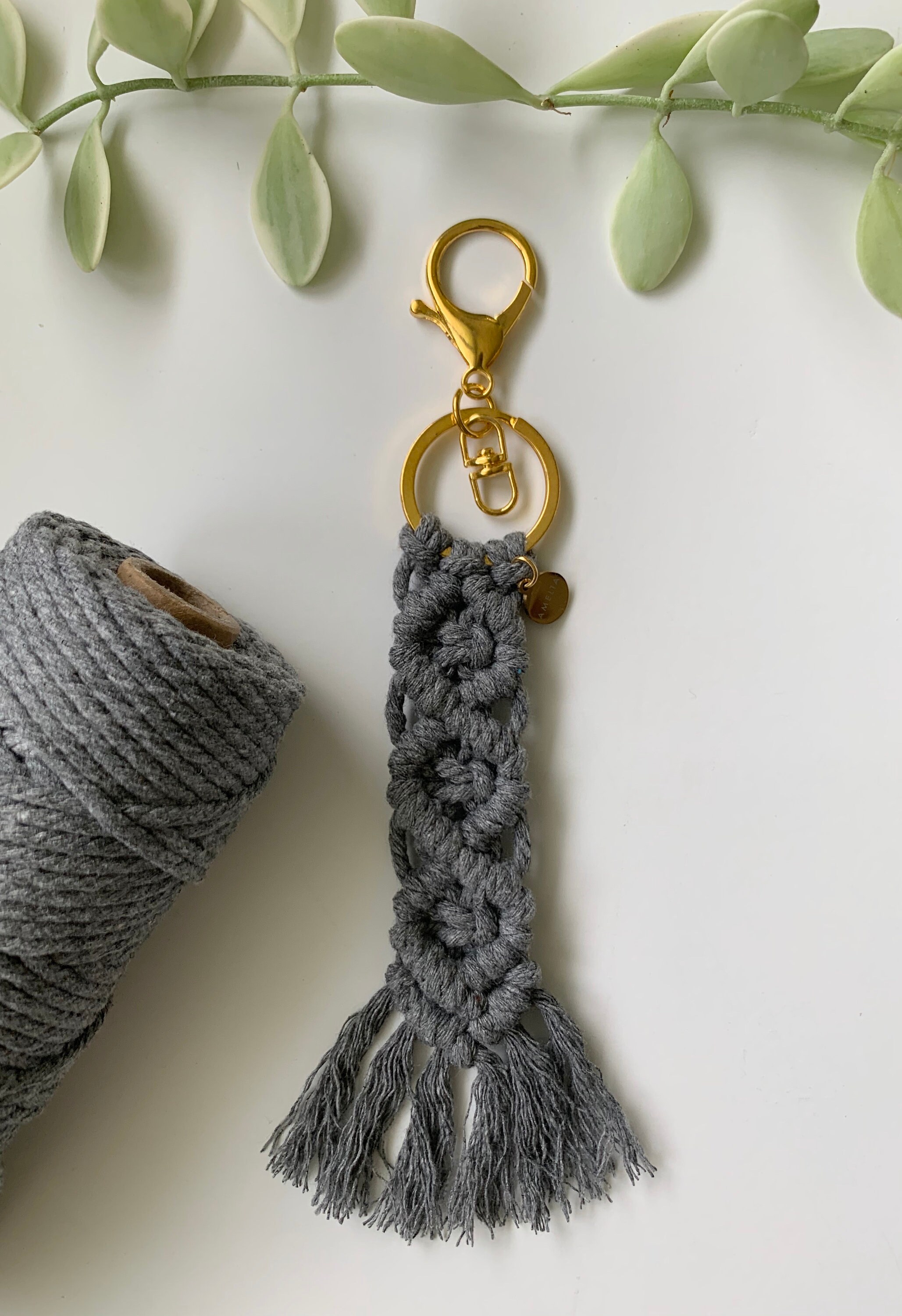 Macrame Diamond Pattern Keychain - Etsy