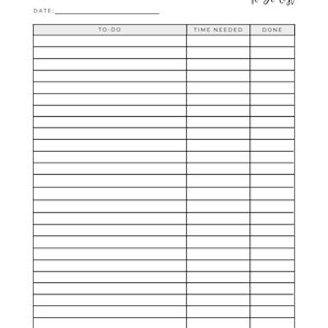 To Do List Template, Daily to Do List, Time Management Tracker, A5 ...