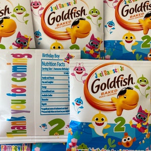 Baby Shark Goldfish Labels, Goldfish Labels Template, Baby Shark Treat ...