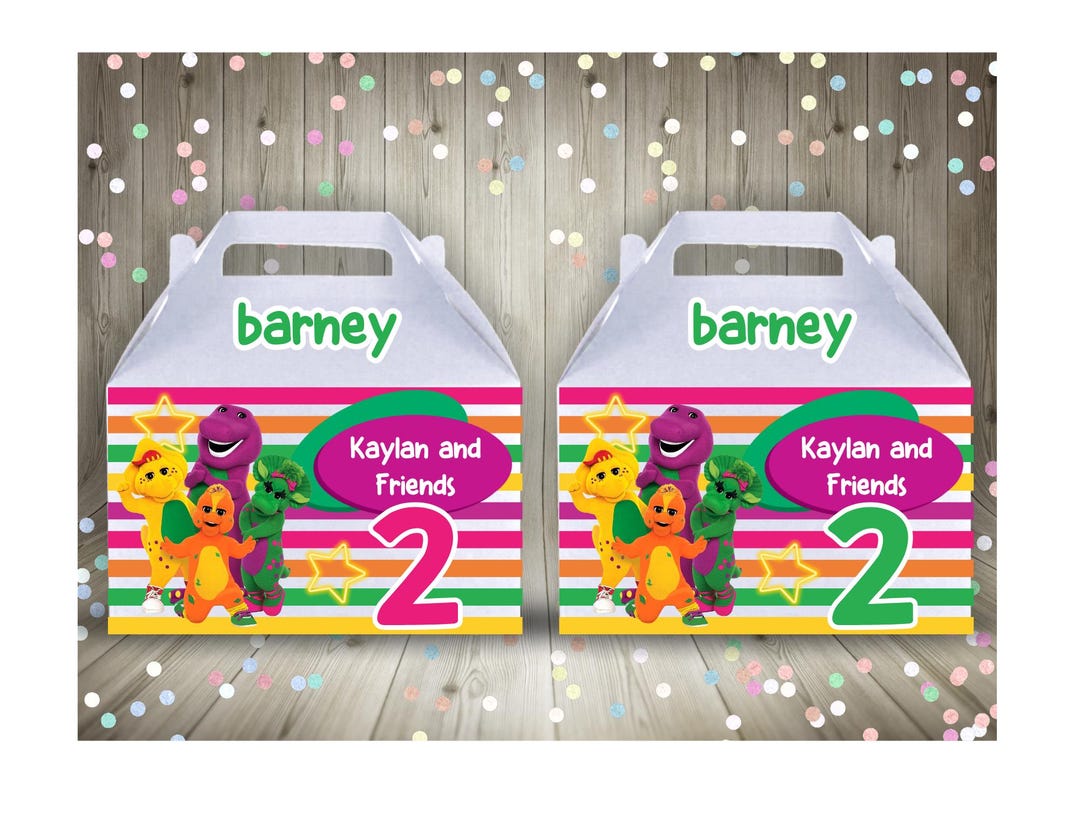 Barney Custom Personalized Treat Boxes, Gift Bags, Barney and Friends ...
