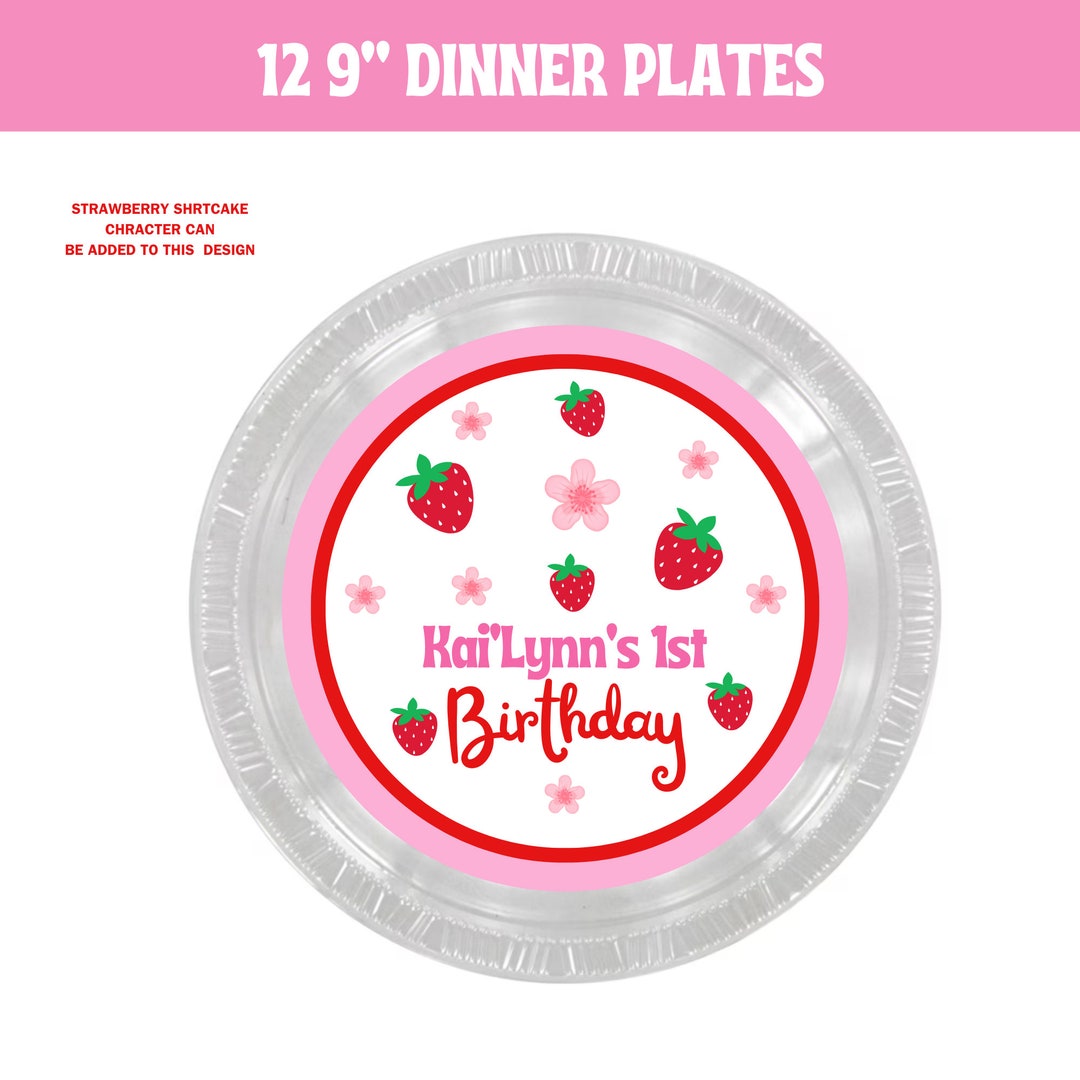 Berry Sweet Birthday Party Supplies Custom Party Plates Personalized ...