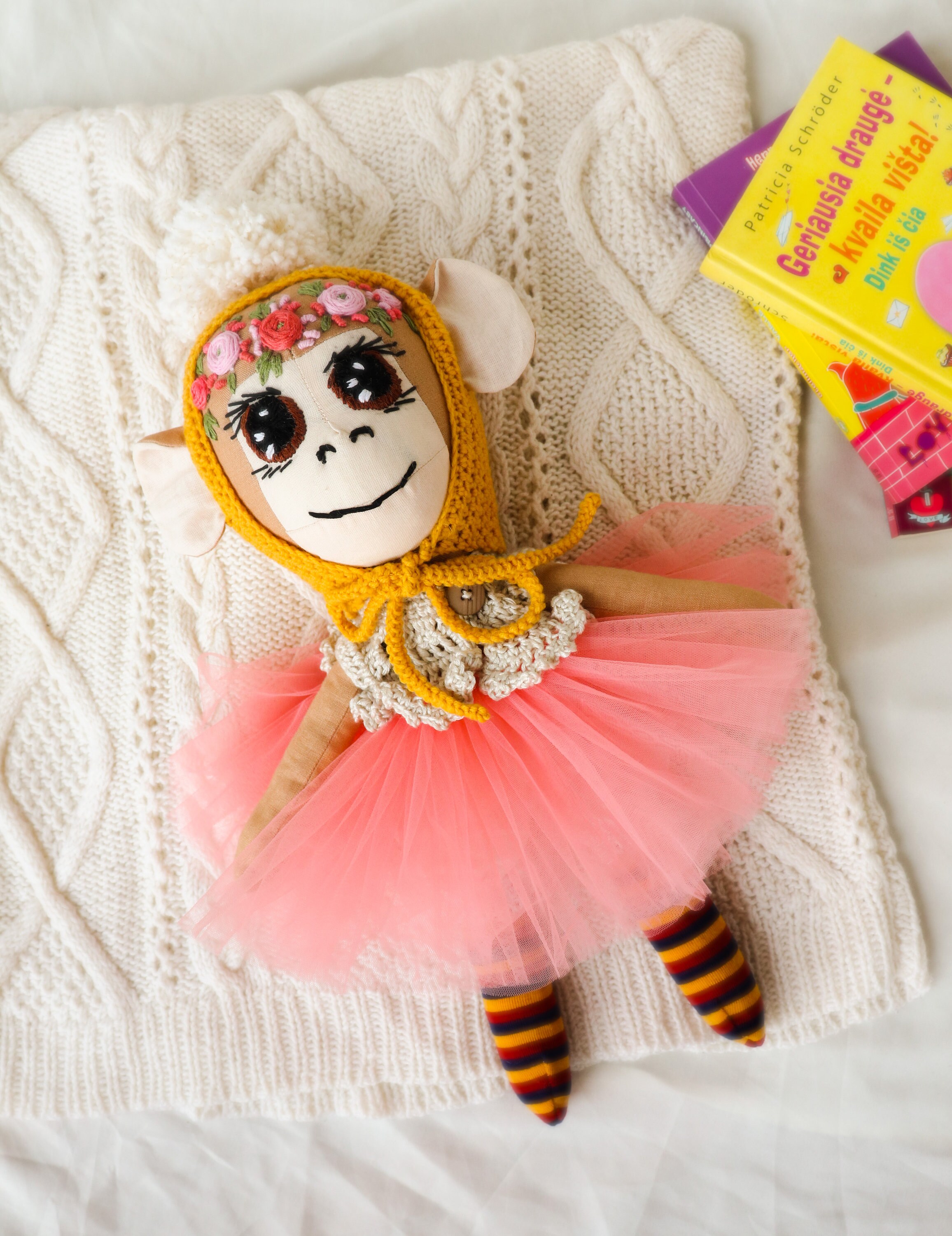 Handmade Linen Rag Monkey Doll/kids Custom Toy Monkey/16,54 Inch 42cm ...