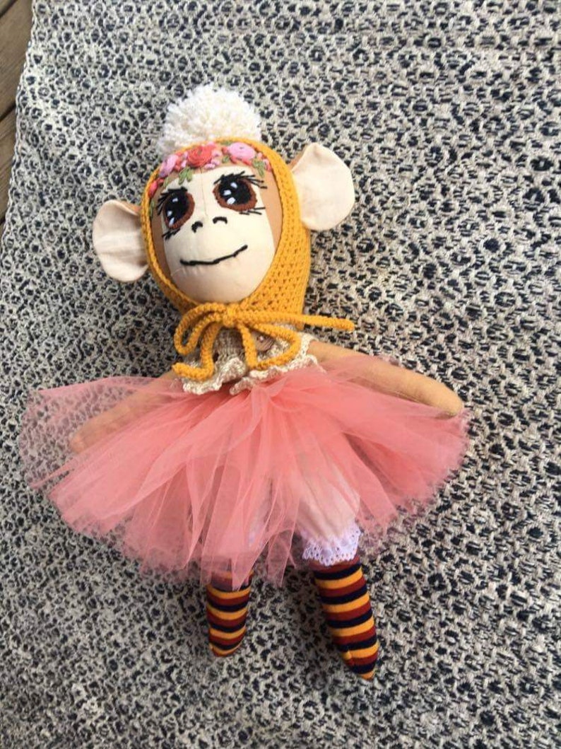 Handmade Linen Rag Monkey Doll/kids Custom Toy Monkey/16,54 Inch 42cm ...