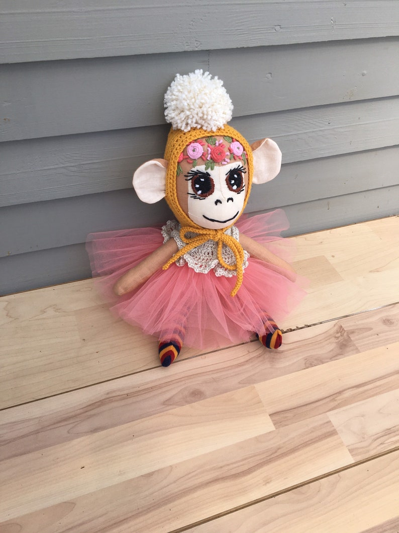 Handmade Linen Rag Monkey Doll/kids Custom Toy Monkey/16,54 Inch 42cm ...