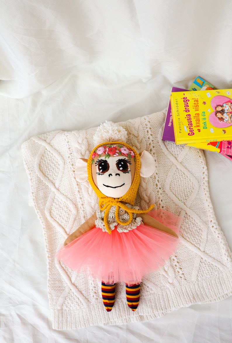 Handmade Linen Rag Monkey Doll/kids Custom Toy Monkey/16,54 Inch 42cm ...
