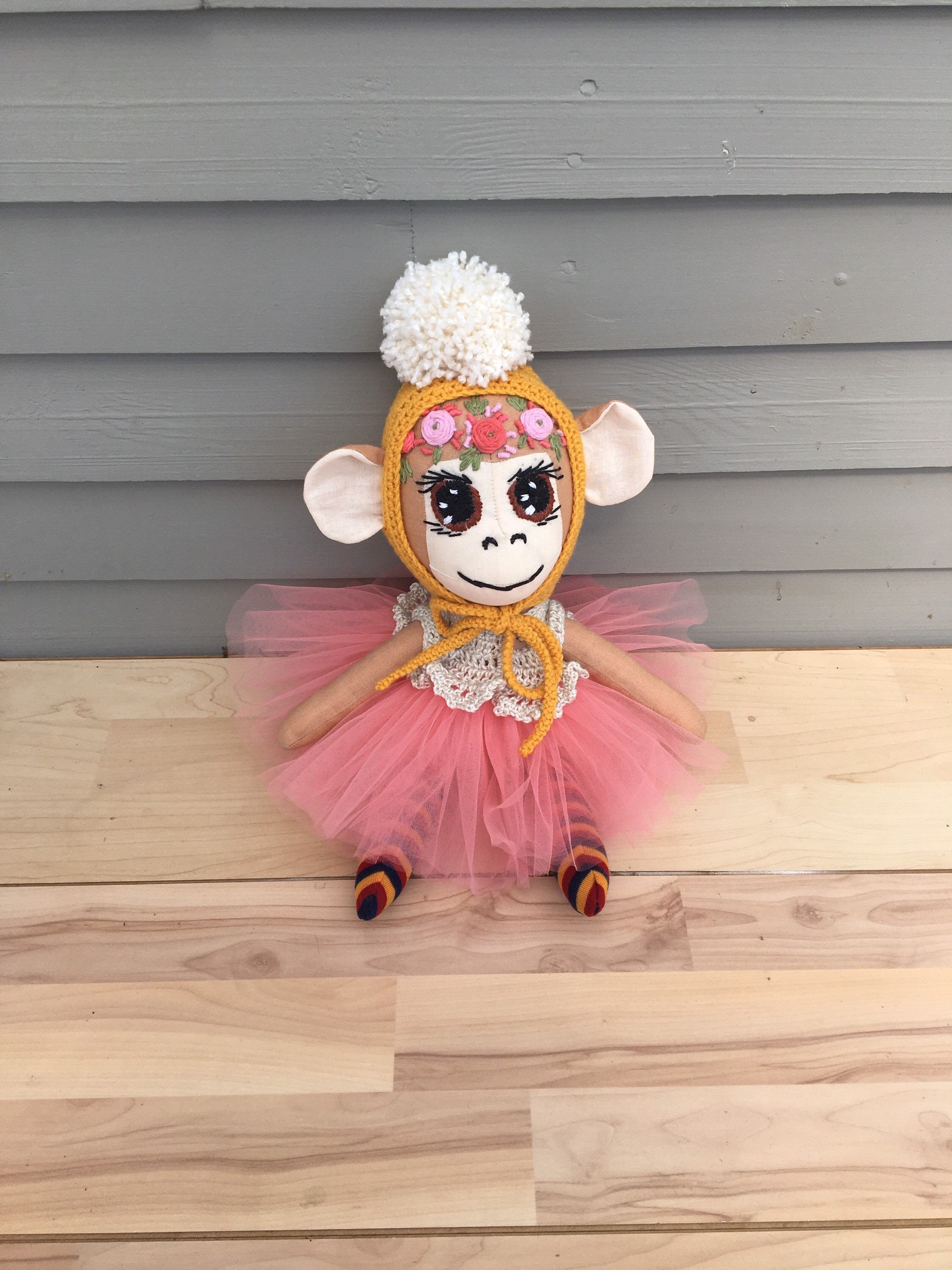 Handmade Linen Rag Monkey Doll/kids Custom Toy Monkey/16,54 Inch 42cm ...