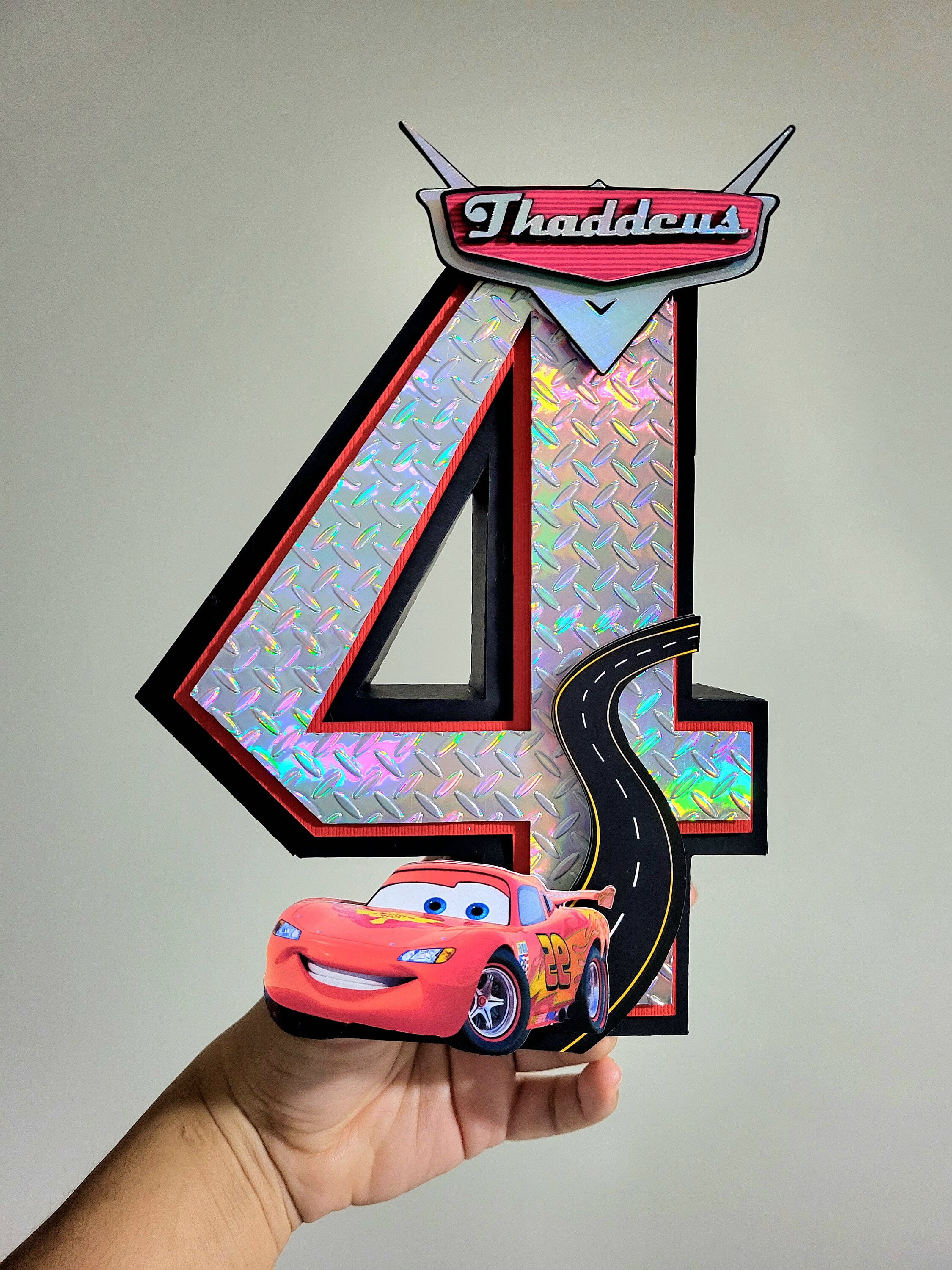 Mcqueen Birthday Party 3D Number, Race Car Decorations, Lightning ...