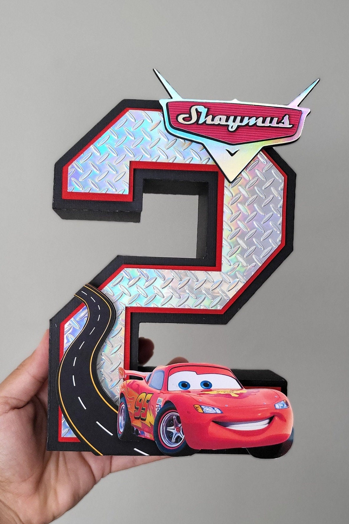 Mcqueen Birthday Party 3D Number, Race Car Decorations, Lightning ...