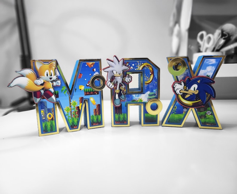 Sonic 3D Letters – Personalized Birthday Party Decor, Custom Name ...