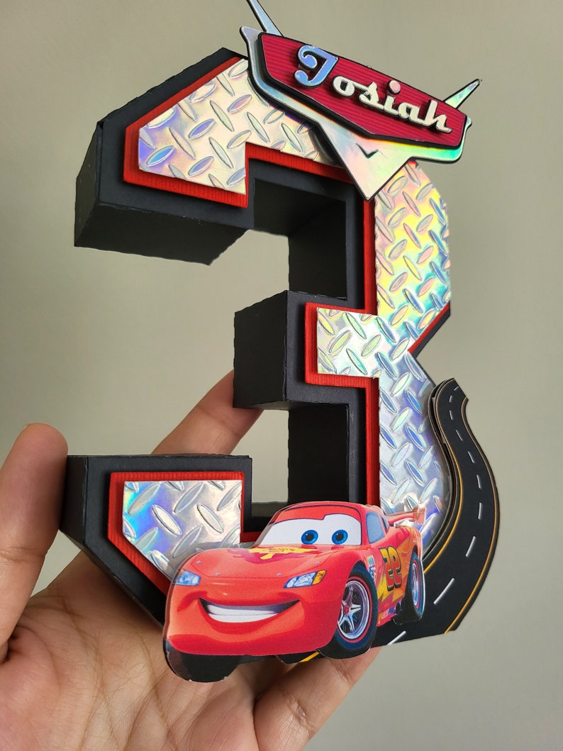 Mcqueen Birthday Party 3D Number Race Car Decorations - Etsy