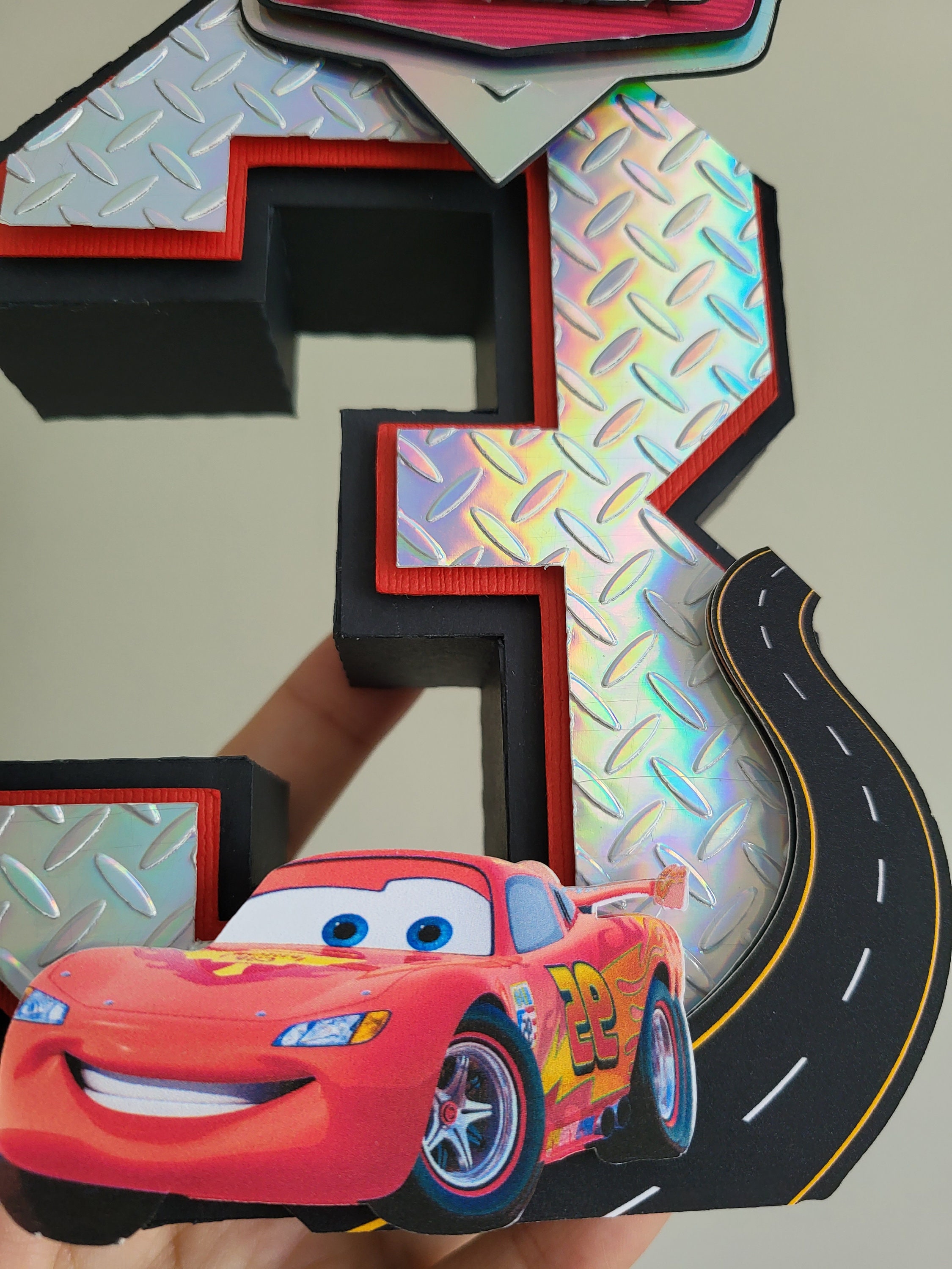 Mcqueen Birthday Party 3D Number, Race Car Decorations, Lightning ...