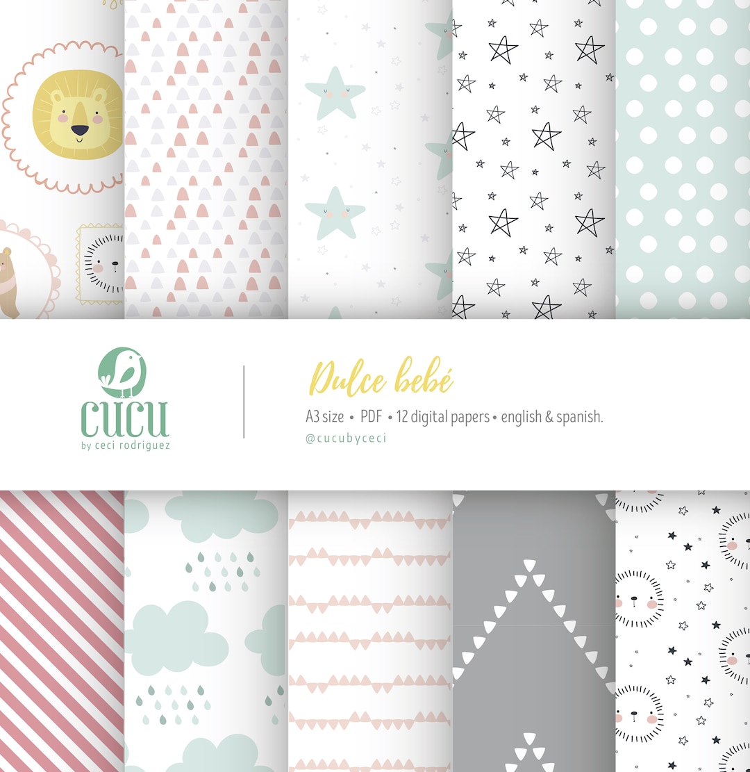 DIGITAL PAPER A3 Sweet Baby, Dulce Bebe, Scrapbook Papers, Scrapbook ...