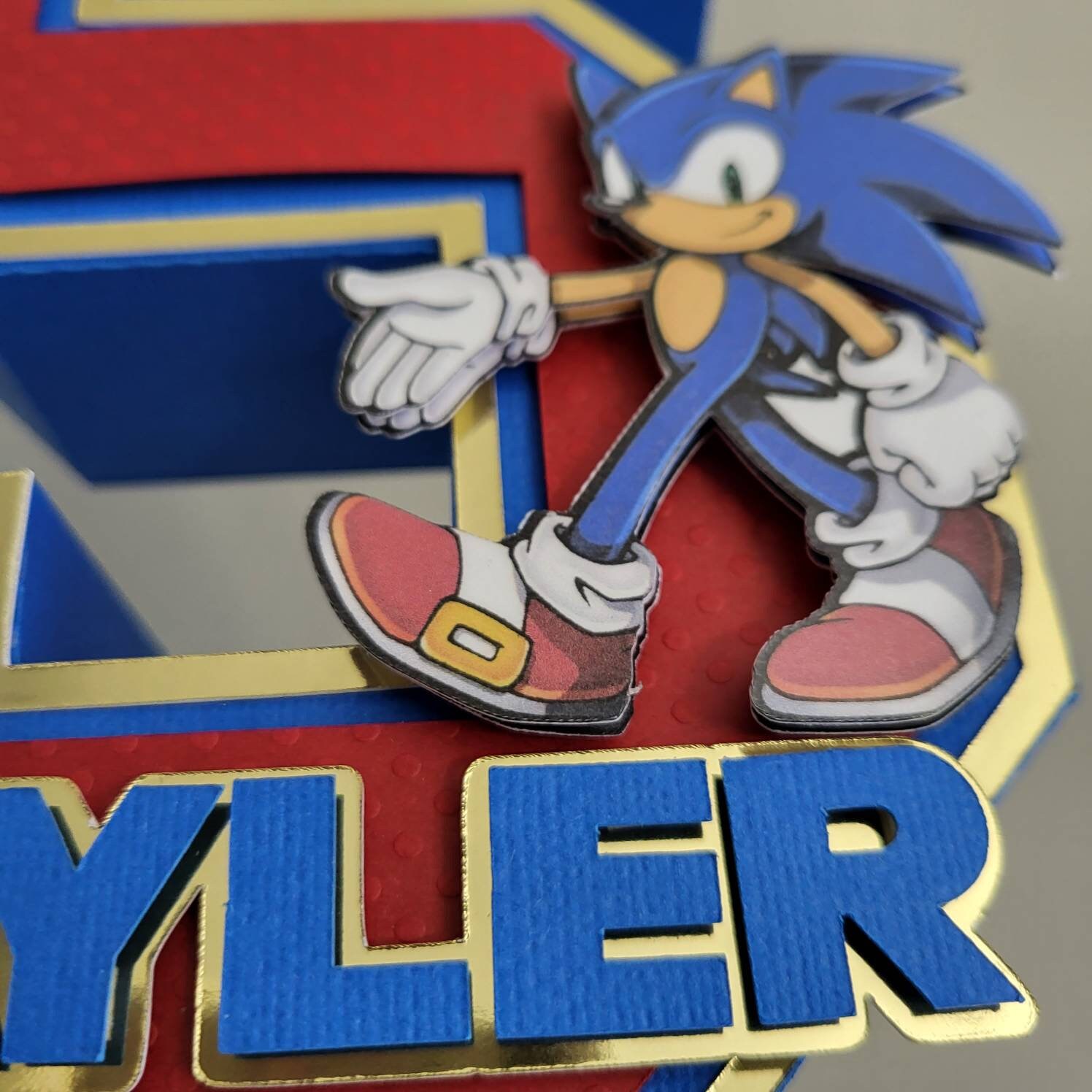 3D Sonic Number, Custom Party Decorations, Birthday, Candy Bar, Room ...