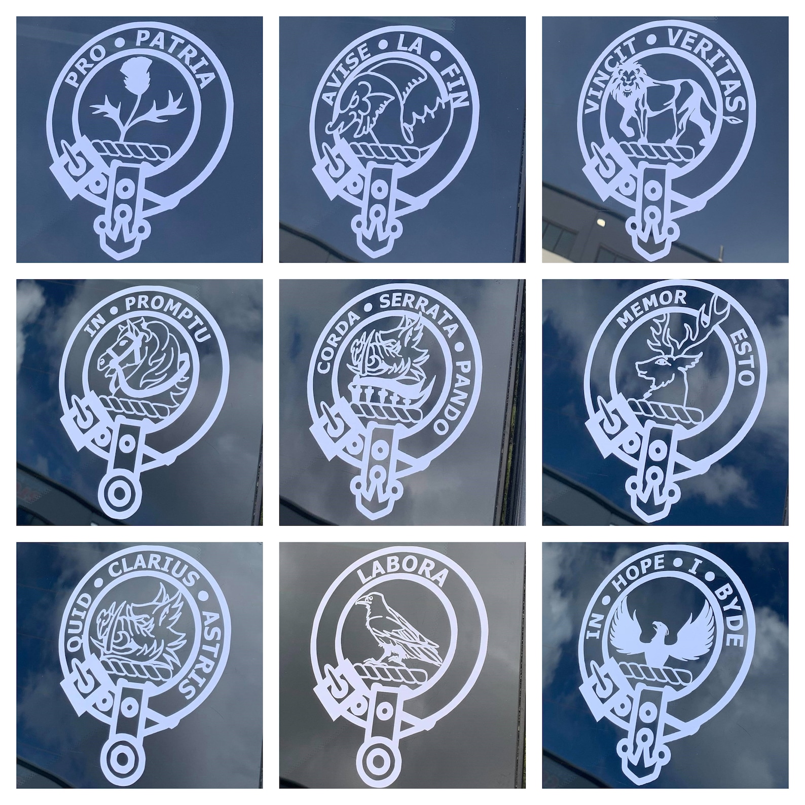 Clan Decals - Thompson, Kennedy, Baxter, Dunbar, Lockhart, Macphail ...
