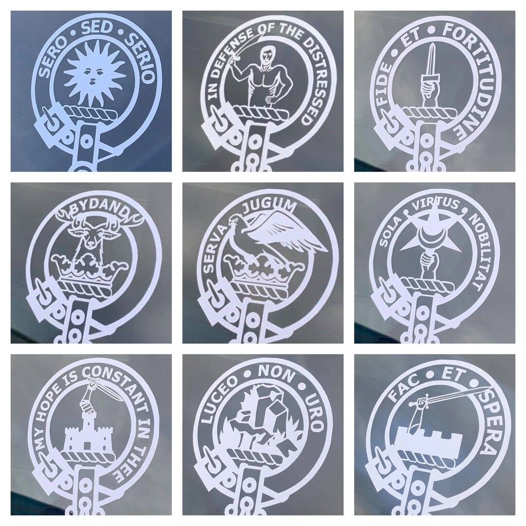 Clan Decals - Linton, Allardice, Shaw, Gordon, Hay, Henderson ...
