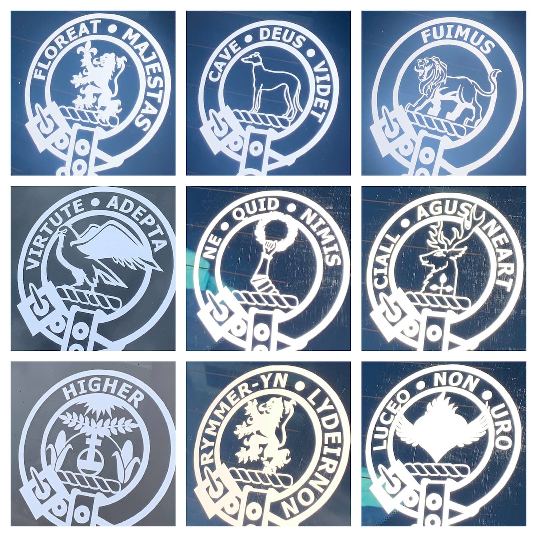 Clan Decals - Brown, Cave, Bruce, Patton, Mackinlay, Connell, Galloway ...