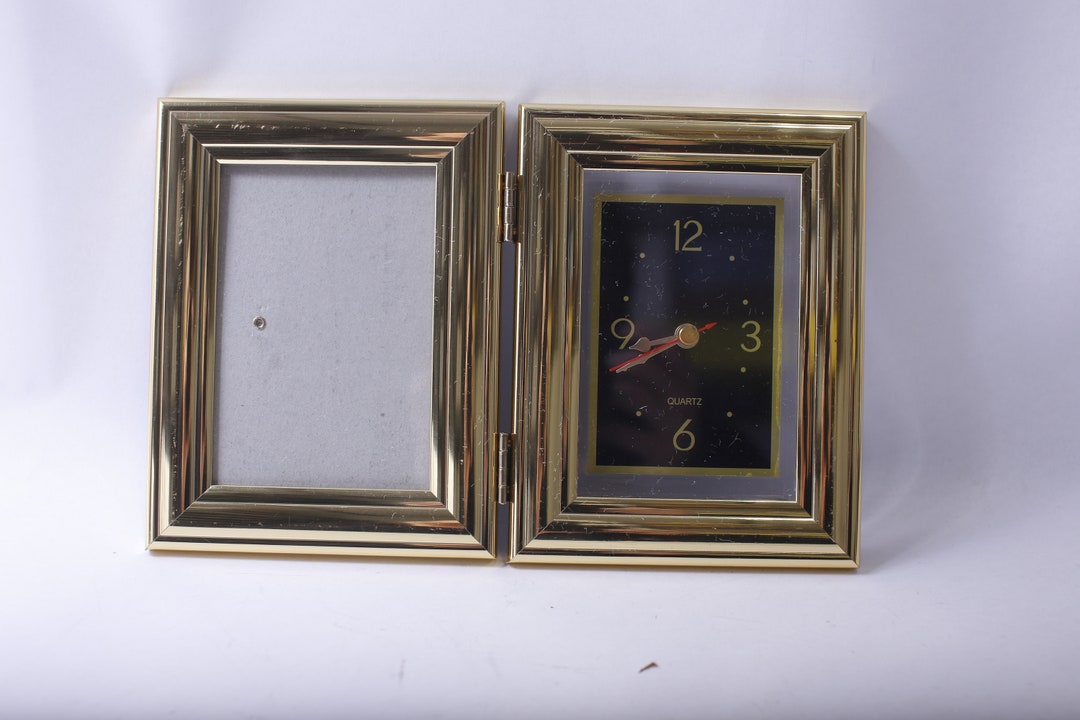 Folding Photo Frame With Clock, Tianguan, Quartz, Elegant, Tabletop ...