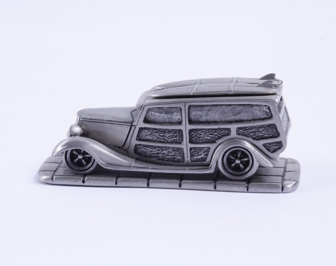 Custom 34 Woodyold Style Car With Surfing Boards, Signed, Pewter ...