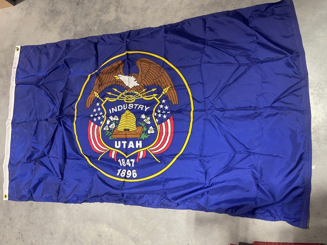 Utah Historic State Flag, Blue Flag With the State Seal, Dura-lite, 3x5 ...