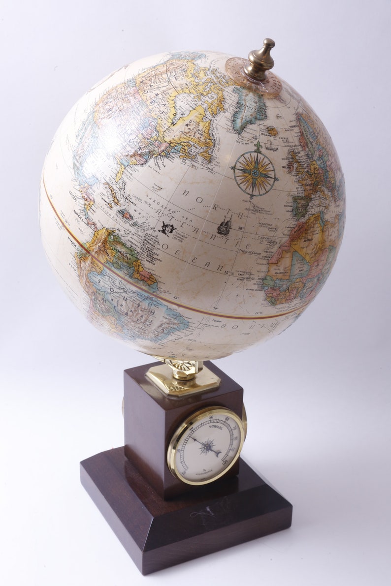 Barometer, Thermometer, Hygrometer, Globe, 16", Earth, Political Map ...