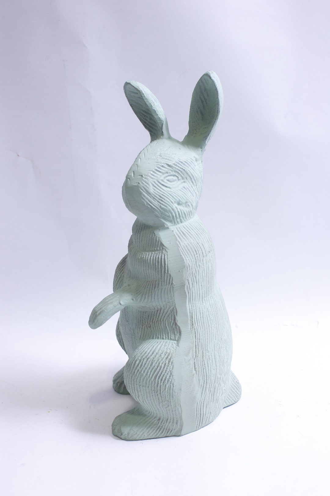 Cast Metal Garden Rabbit Statue, Outdoor Decor, Metal Garden Art, Yard ...