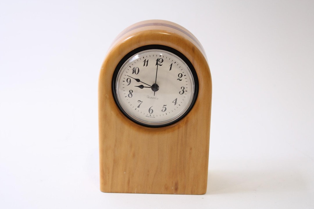 MCM Modern Wooden Mantel Clock, Minimalistic, Shelf, Table, Decor ...