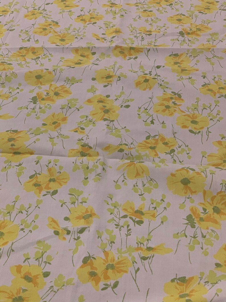 Floral Yellow Flowers 92 X 65 Flat Sheet Fabric | Etsy