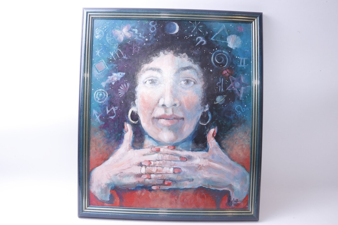 Authentic Oil Painting Collette, 1993, Gypsie Woman, Painting, Framed ...